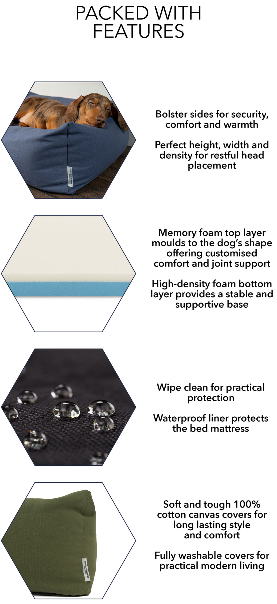 Burnham Bolster Dog Bed | Ruff & Tumble