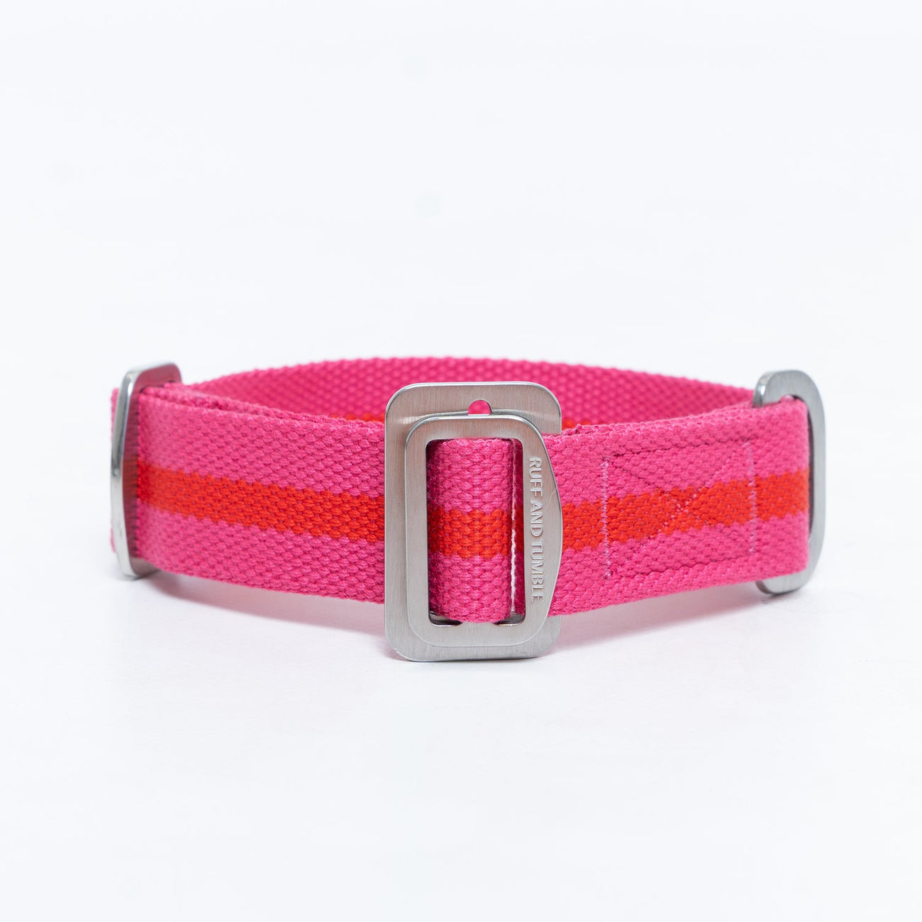 All-Terrain Canvas Collar - Fuchsia and Scarlet - Ruff and Tumble