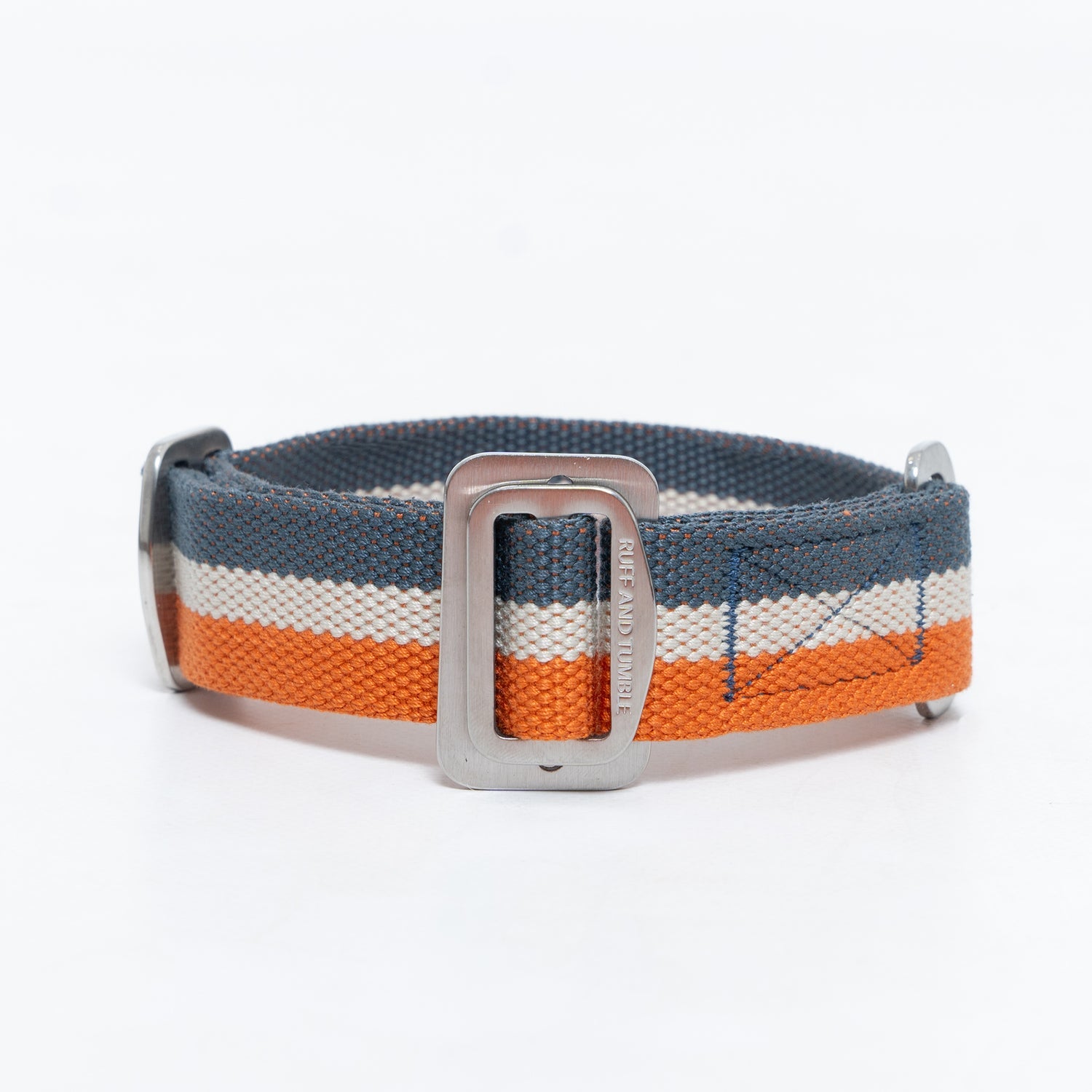 All-Terrain Canvas Collar - Navy and Amber - Ruff and Tumble